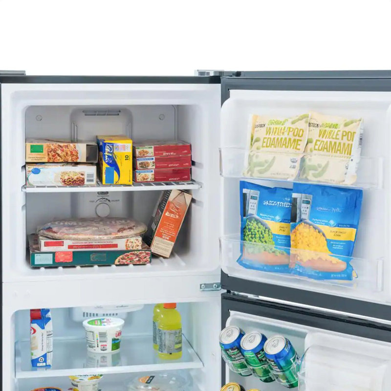 Magic Chef 10.1-cu. ft. Refrigerator with Top Freezer in Platinum Steel | Wayfair